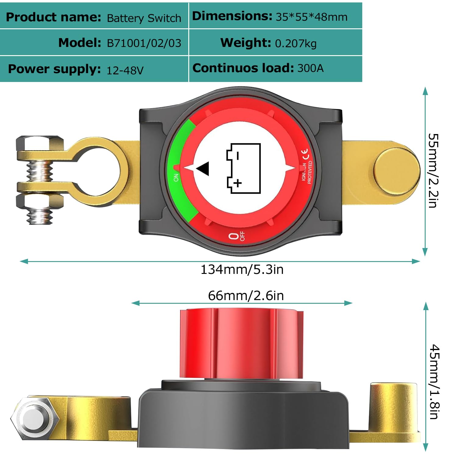 Motorcycle Battery Disconnect Switch 12 V Master Battery Disconnect ...