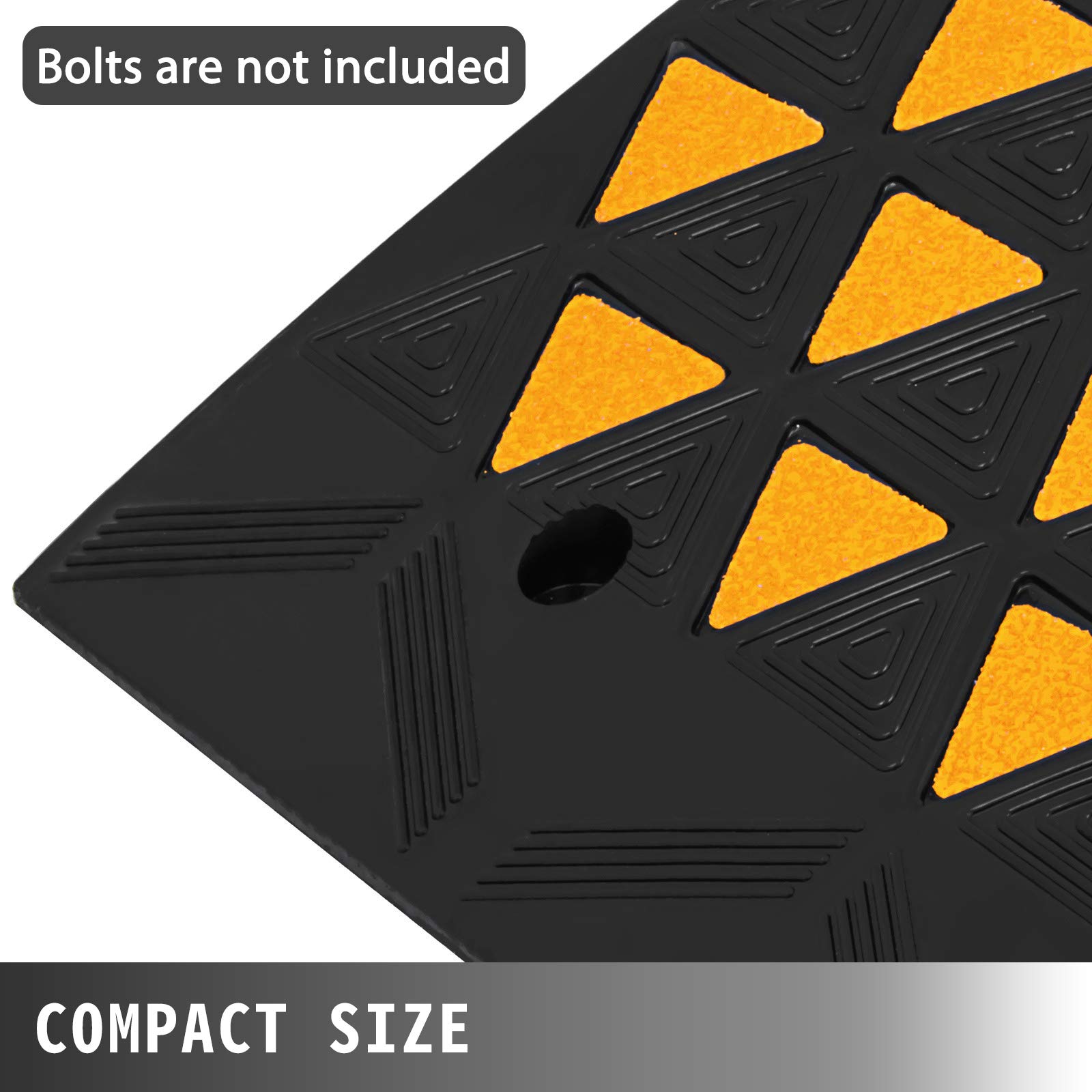 Mophorn Curb Ramp 23-1/2" Length Yellow, 6" High Rubber Curb Ramp ...