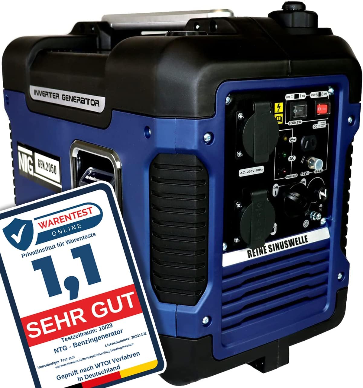Matrix Notstromaggregat Benzin leise 2000 Watt Inverter Stromerzeuger ...