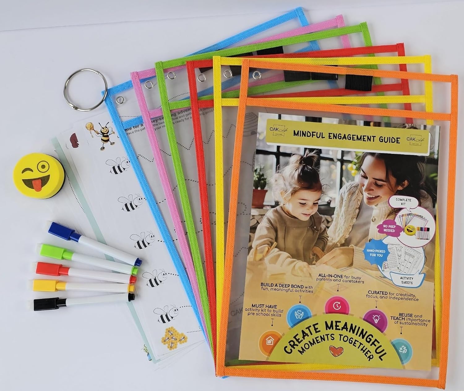 Amazon.com : CAK Dry Erase Pockets Complete Learning Kit | Activities ...