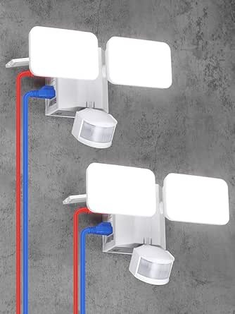 LEONLITE 28W LED Security Light with GFCI Outlets, Motion Sensor & Dusk ...