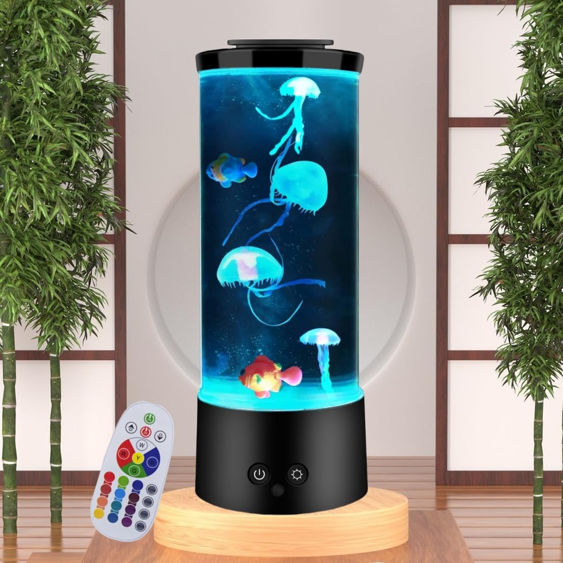AMZSTAR 3D LED Jellyfish Night Light Touch Desk Lamp,3D Optical ...