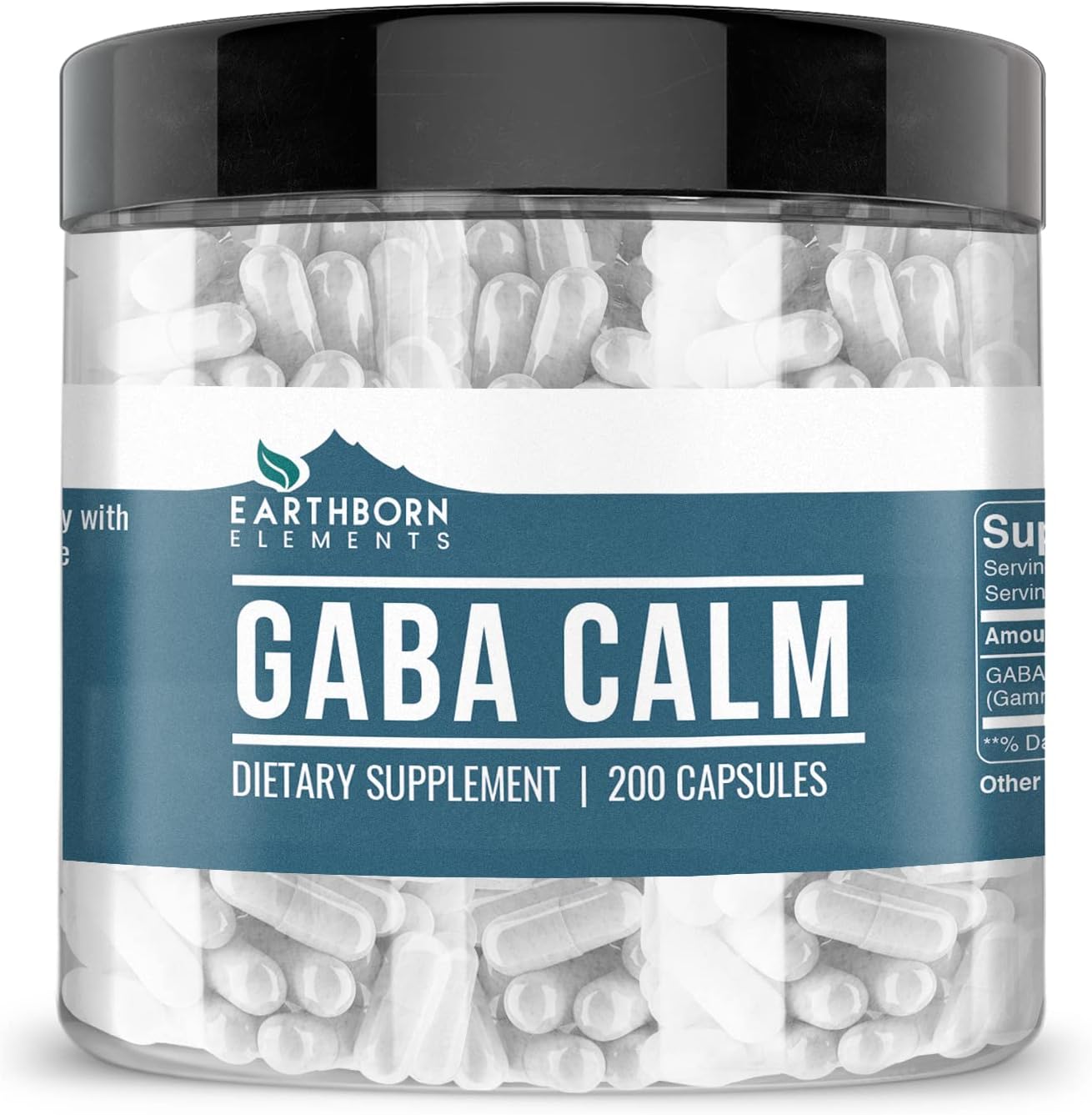Amazon.com: Earthborn Elements GABA (Gamma Aminobutyric Acid) 200 ...