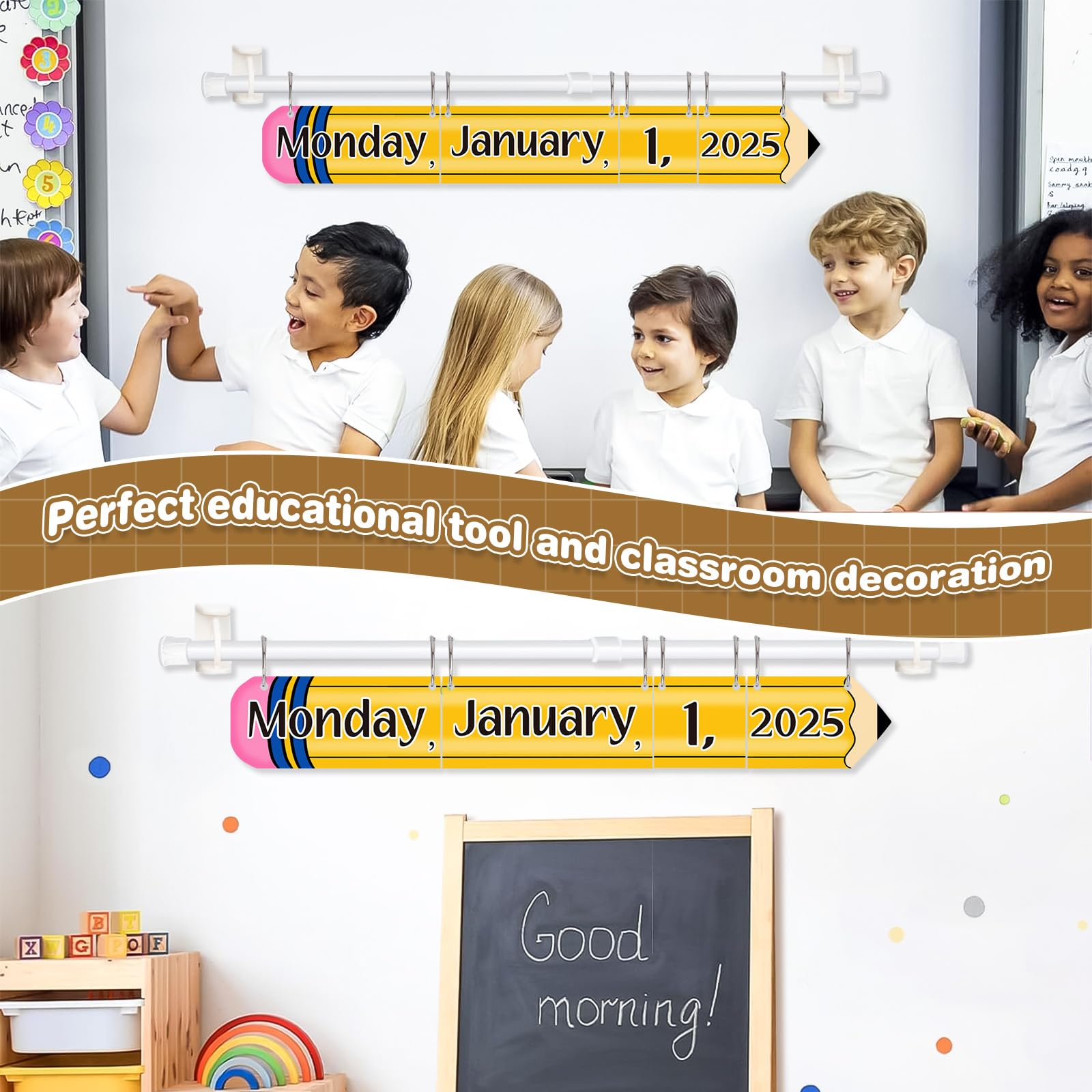Teacher Organization Tools 102-Piece Pencil Flip Calendar For Classroom ...