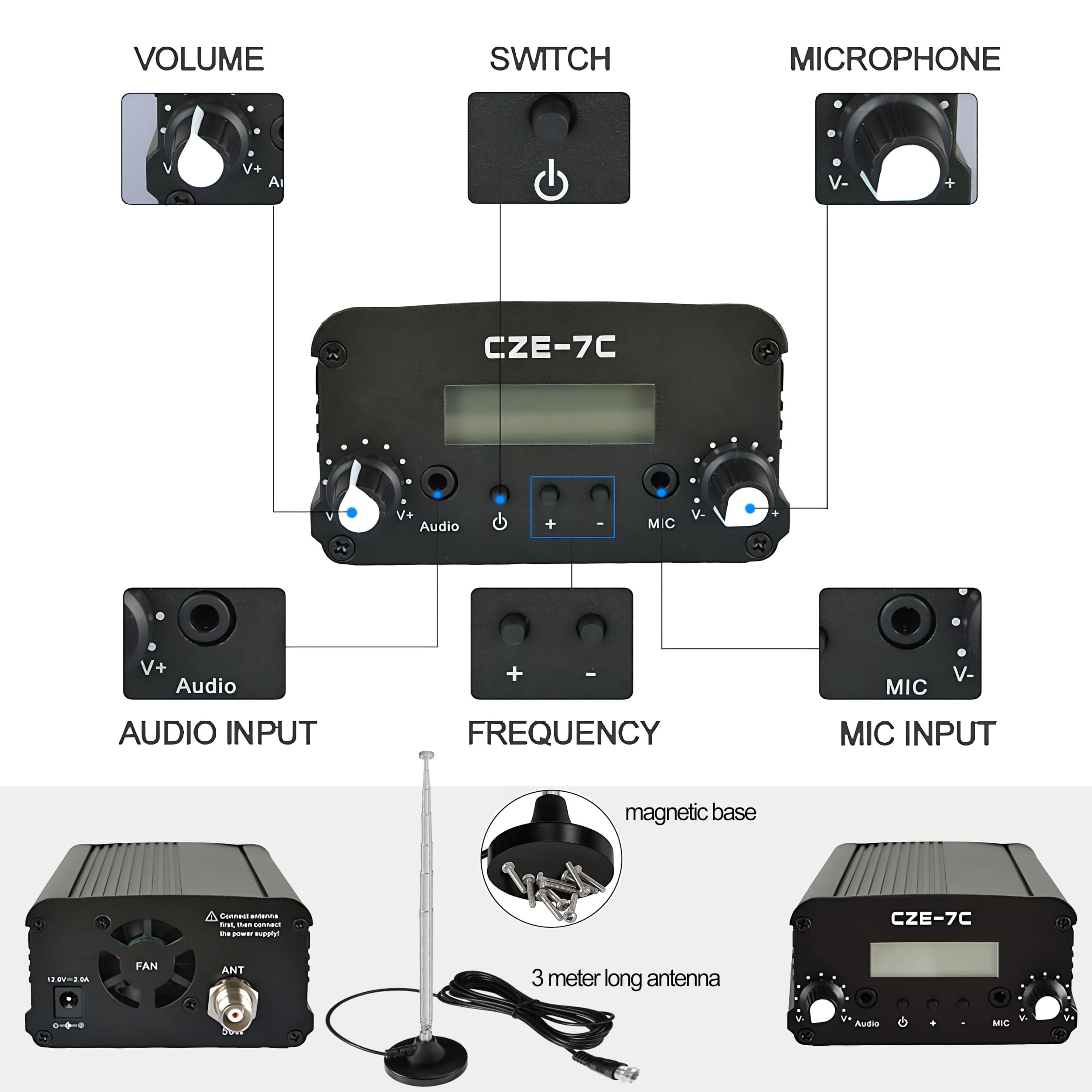 RETEKESS TR508 Long Range Radio Transmitter Church School FM Broadcast ...