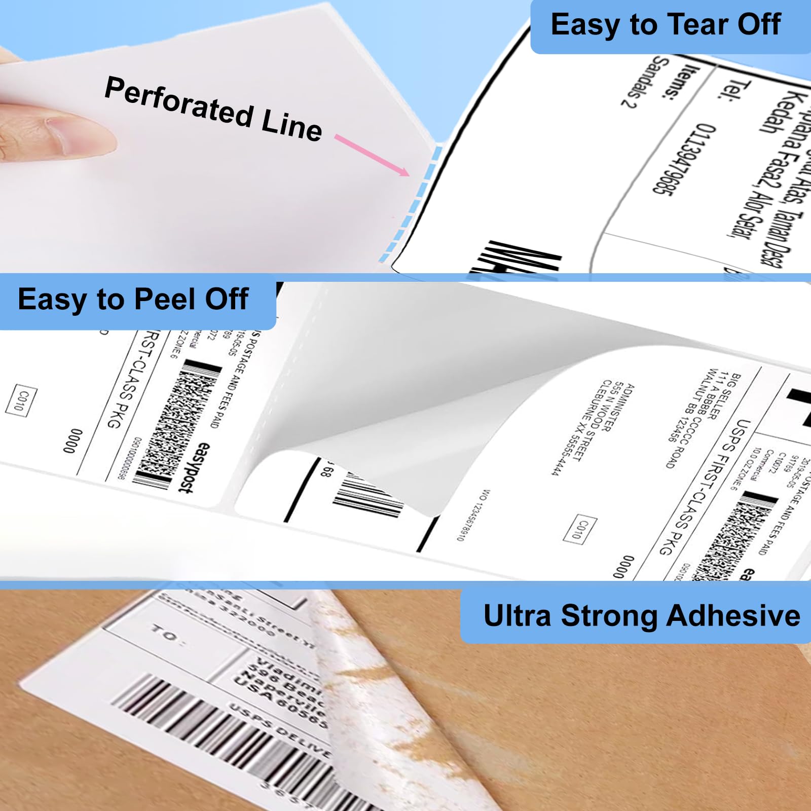 Snapklik.com : Direct Thermal Labels 4x6, Fanfold Shipping Label ...