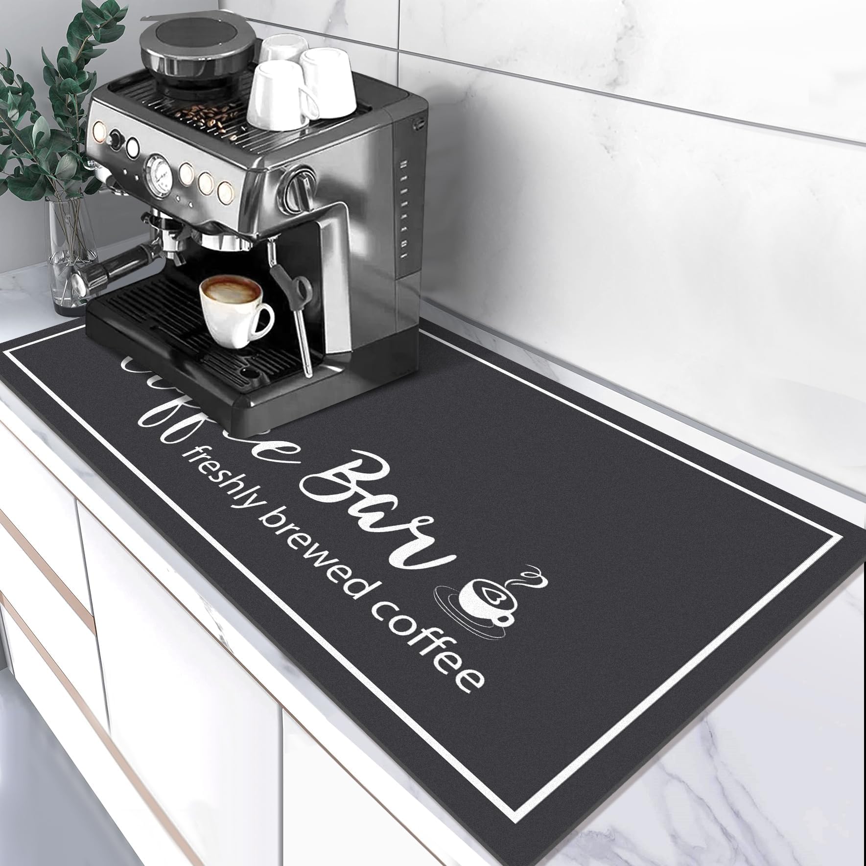 Amazon.com: HotLive Coffee Mat - Coffee Bar Mat for Countertops ...