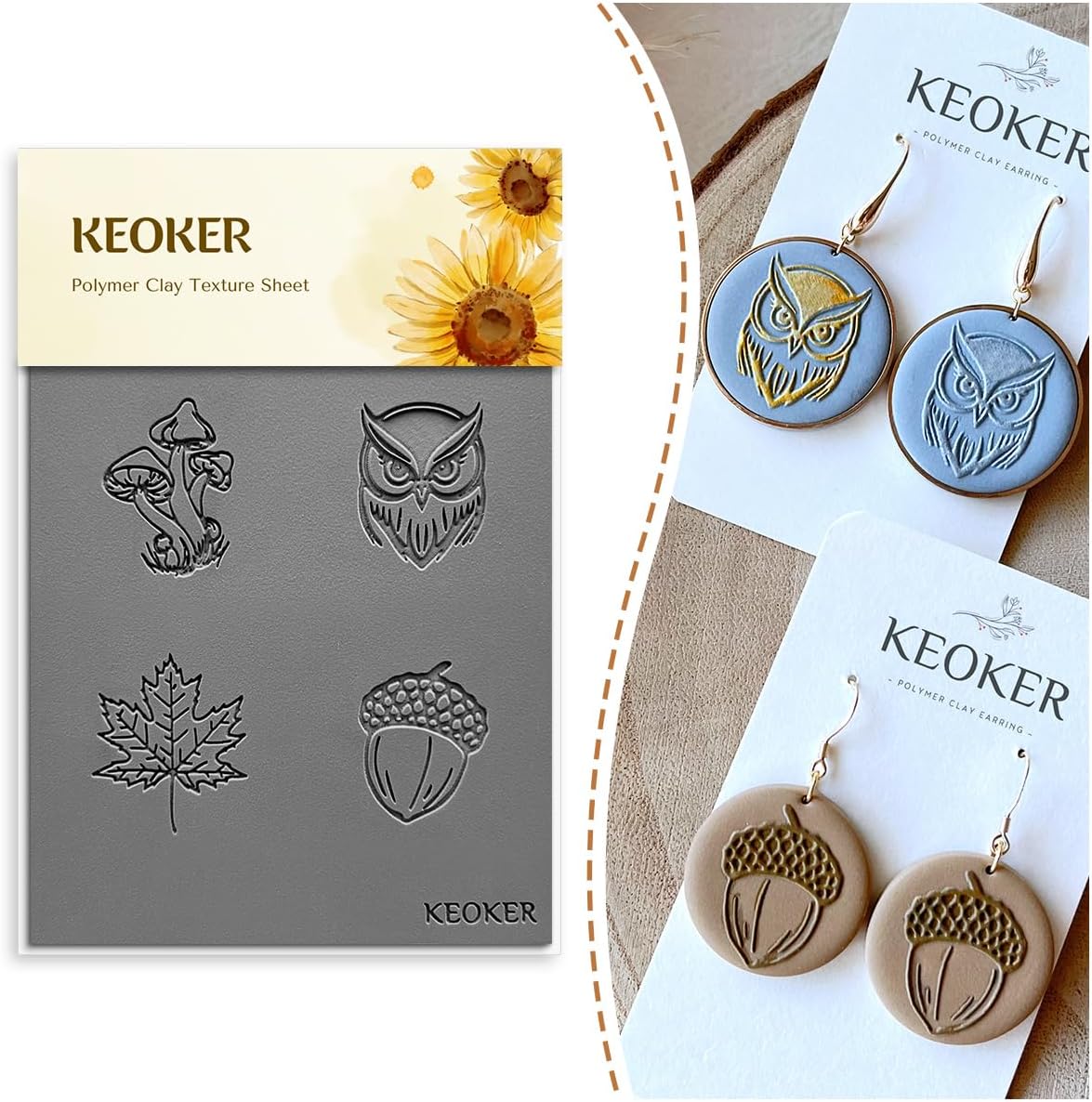 Amazon.com: KEOKER Polymer Clay Texture Sheets, Clay Texture Mat for ...