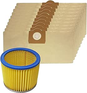 Spares2go Filter & Dust Bags Kit for Earlex Powervac Combivac WD1000 ...