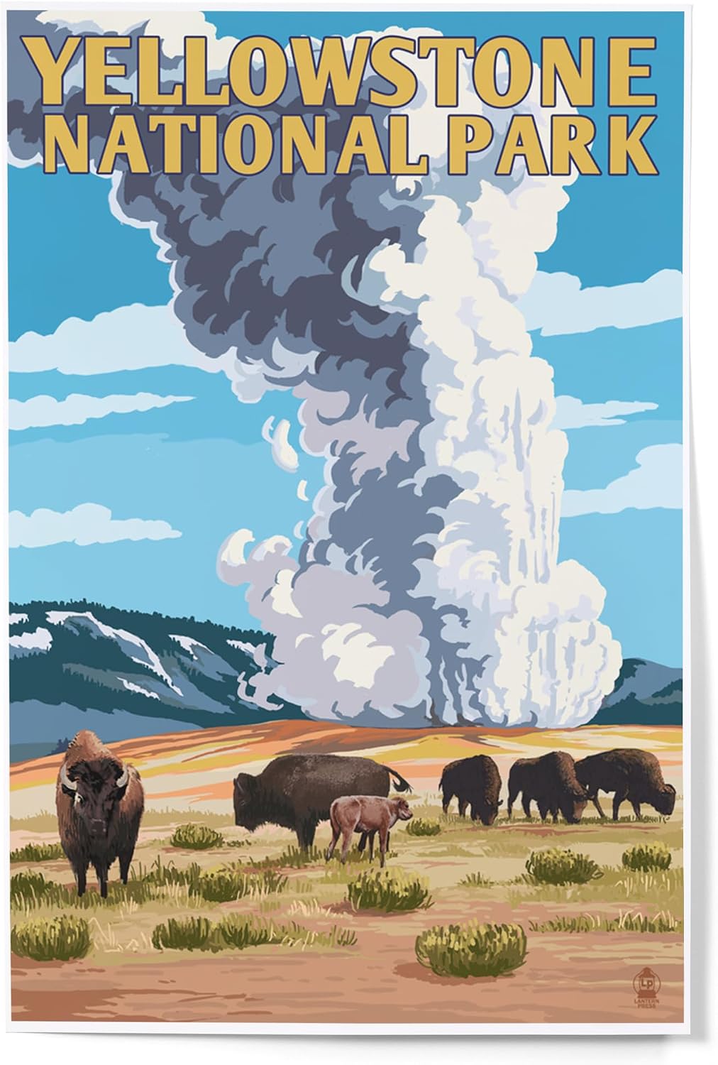 Amazon.com: Lantern Press Yellowstone National Park, Wyoming, Old ...