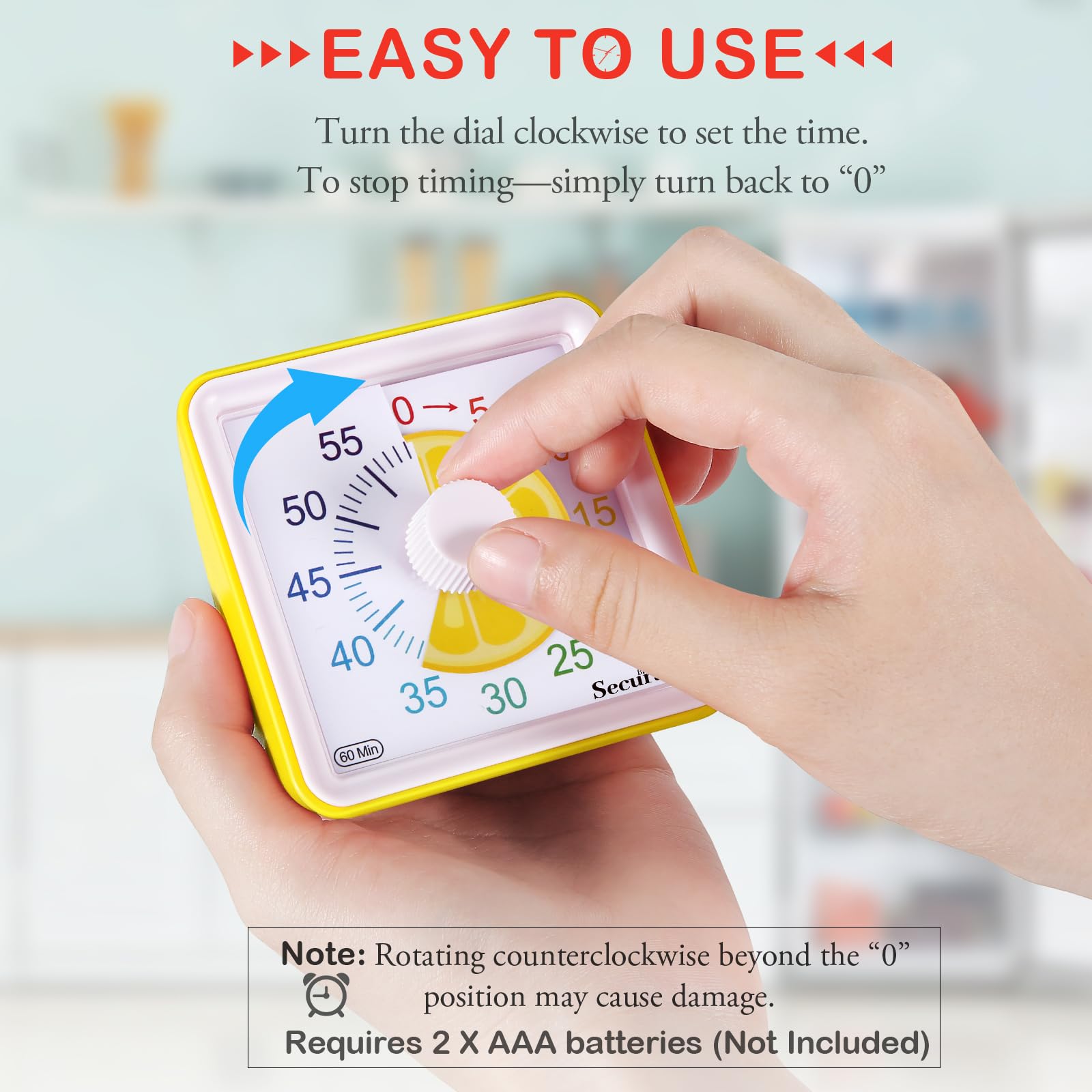 Secura Brands 60-Minute Visual Timer, Timer for Kids, Classroom Timer ...