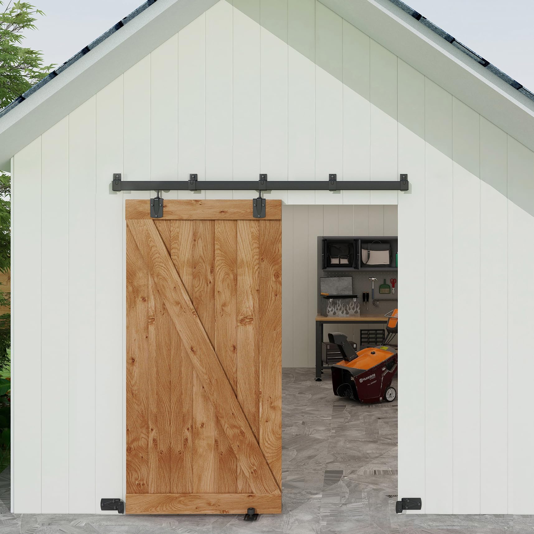 Snapklik.com : JUBEST 9FT Box Rail Exterior Barn Door Hardware Kit ...