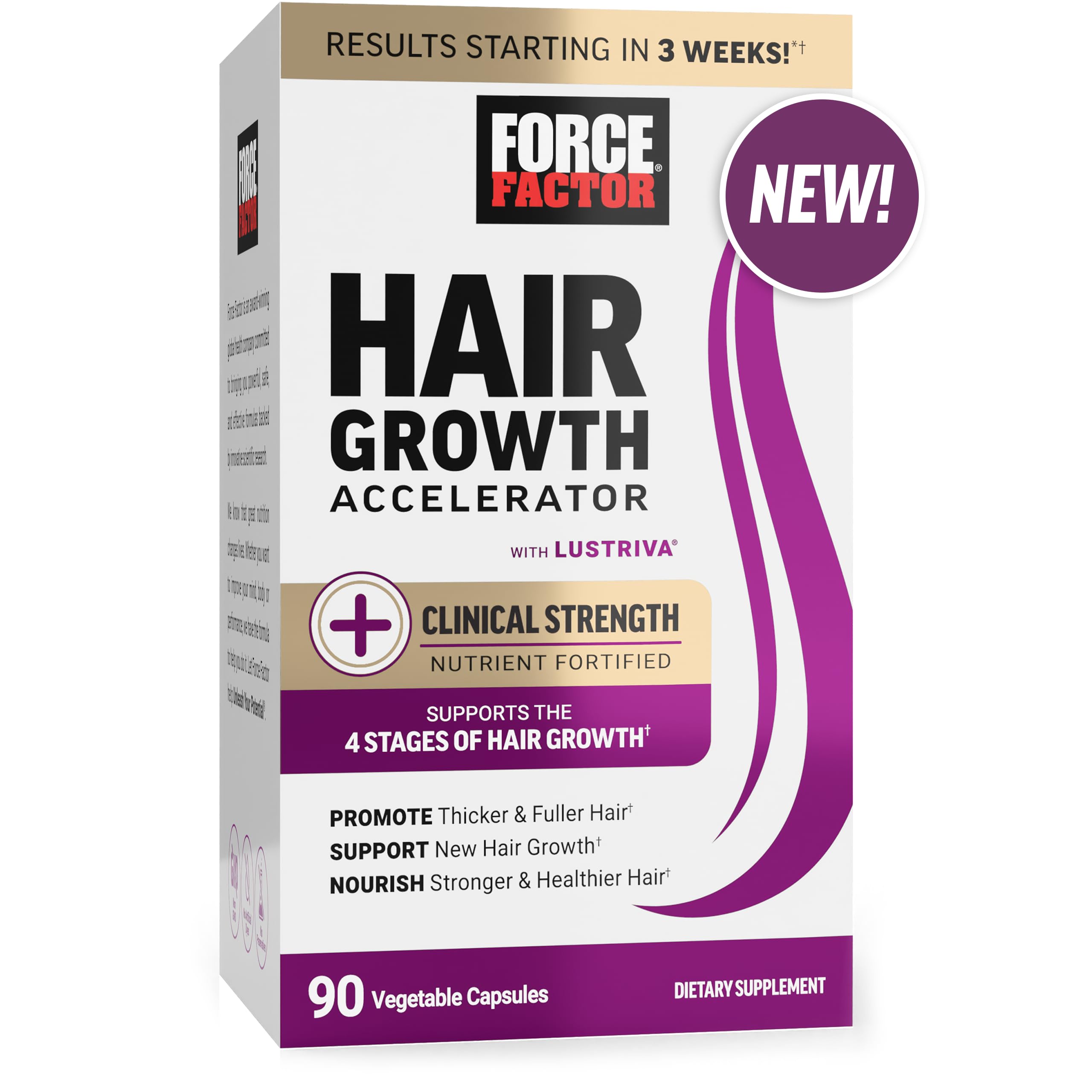 Amazon.com: FORCE FACTOR Hair Growth Accelerator Capsules, Hair Growth ...