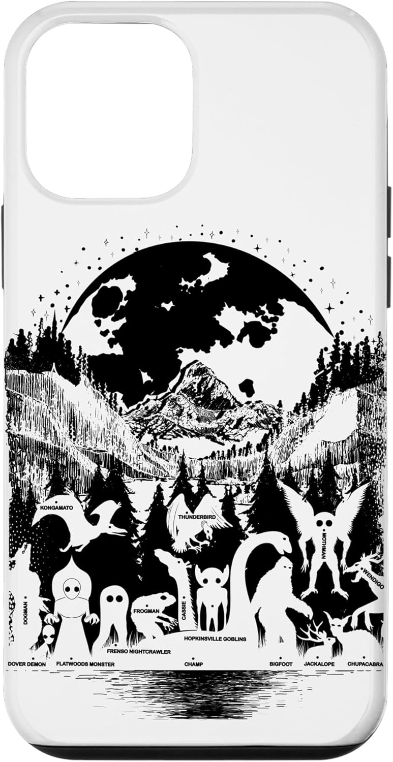 Amazon.com: iPhone 12 mini Cryptid Monsters Bigfoot Mothman Dogman Moon Cryptozoology Case ...