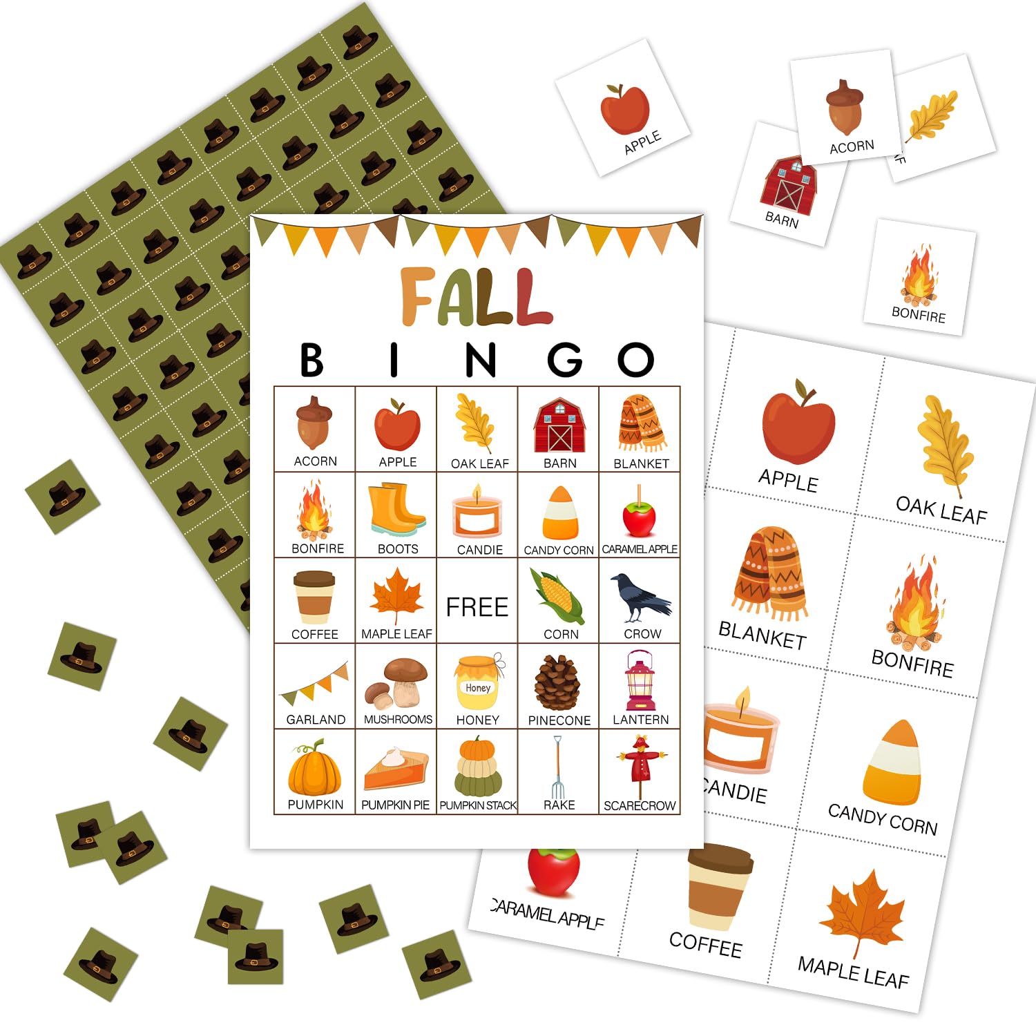 Amazon.com: Ziyouza Hello Fall Bingo Bingo - Thanksgiving Bingo Games ...