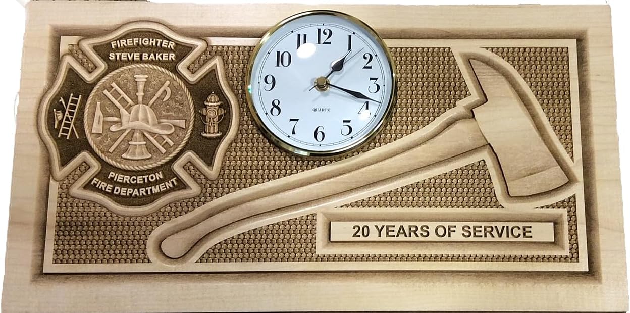 Amazon.com: ETTA Clock Personalized Maltese Cross Firefighter Clock ...