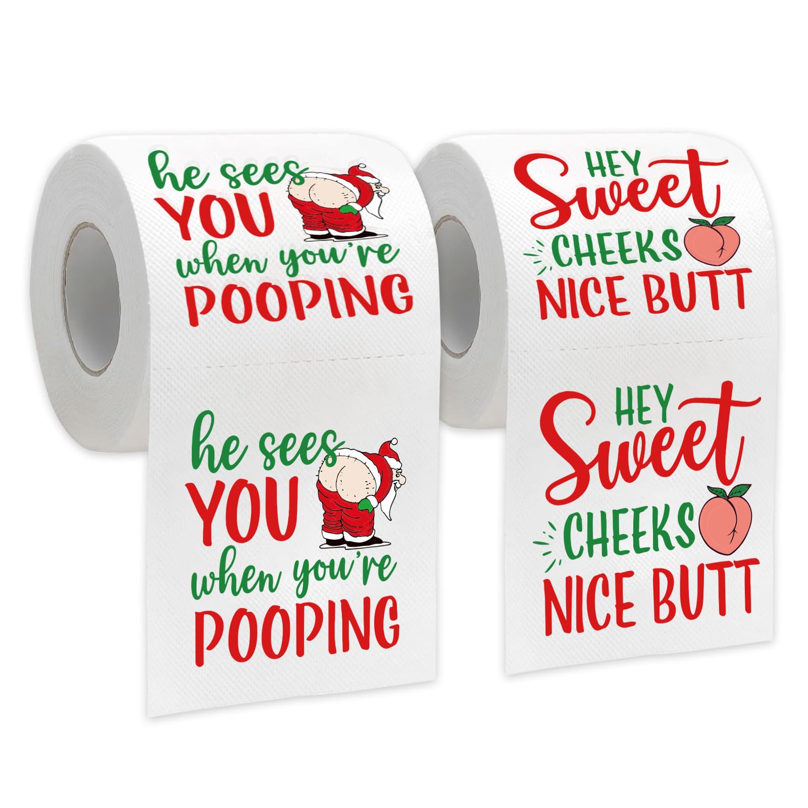 Amazon.com: Funny Christmas Toilet Paper, He Sees You When You're ...