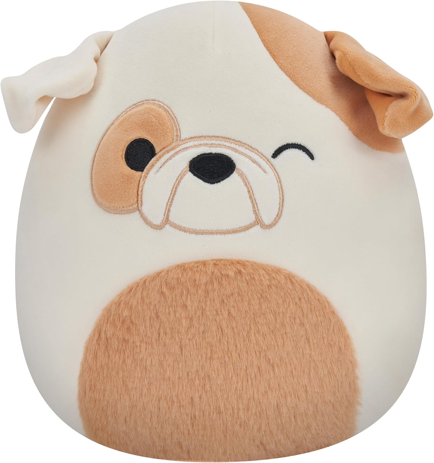 Squishmallows Originali 19 cm Brock Le Bulldog Clock al Pancia Duveteux ...