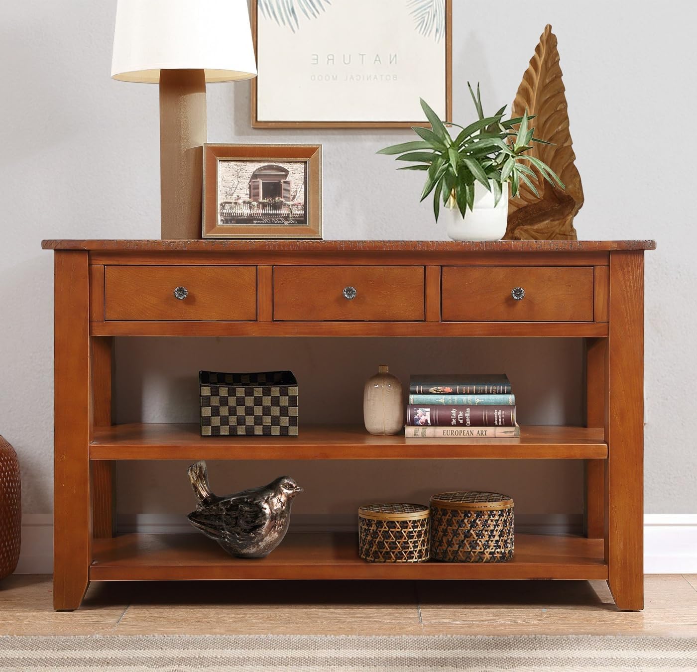 Amazon.com: YWUFUART 48 Inch Solid Wood-Console Table-Sofa Table ...