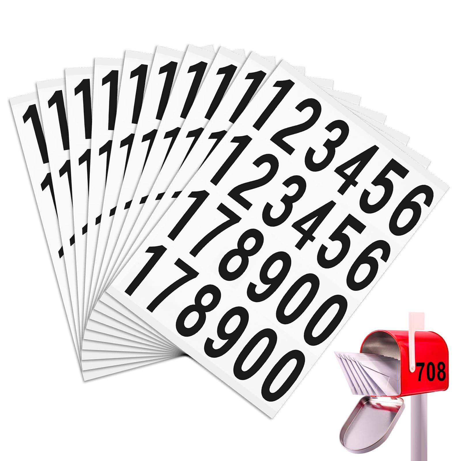 240 PCS 10 Sheets Numbers Stickers Mailbox Numbers, 2 Inch Self ...