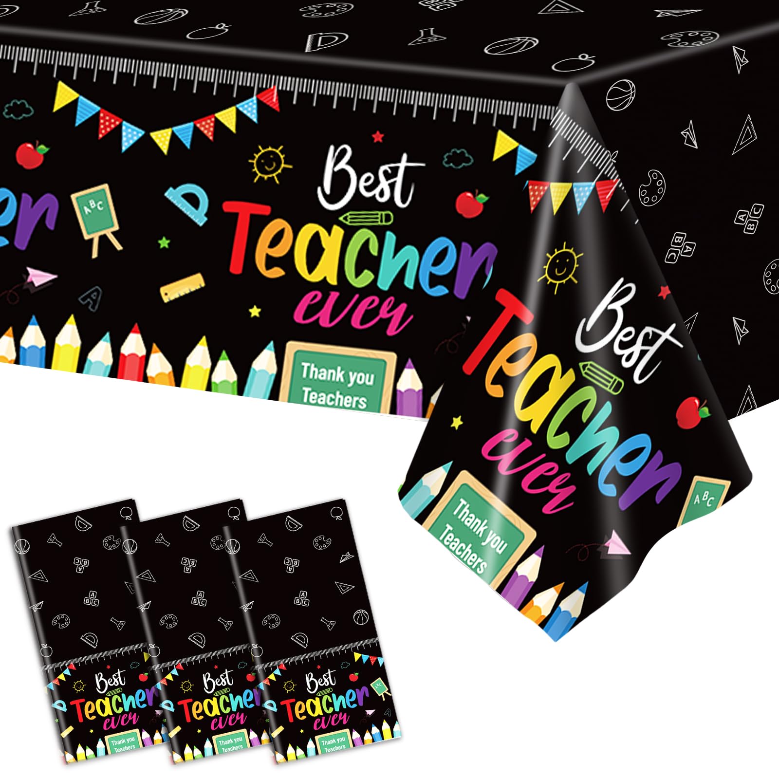 Snapklik.com : 3 Pieces Teacher Appreciation Tablecloths Teacher ...
