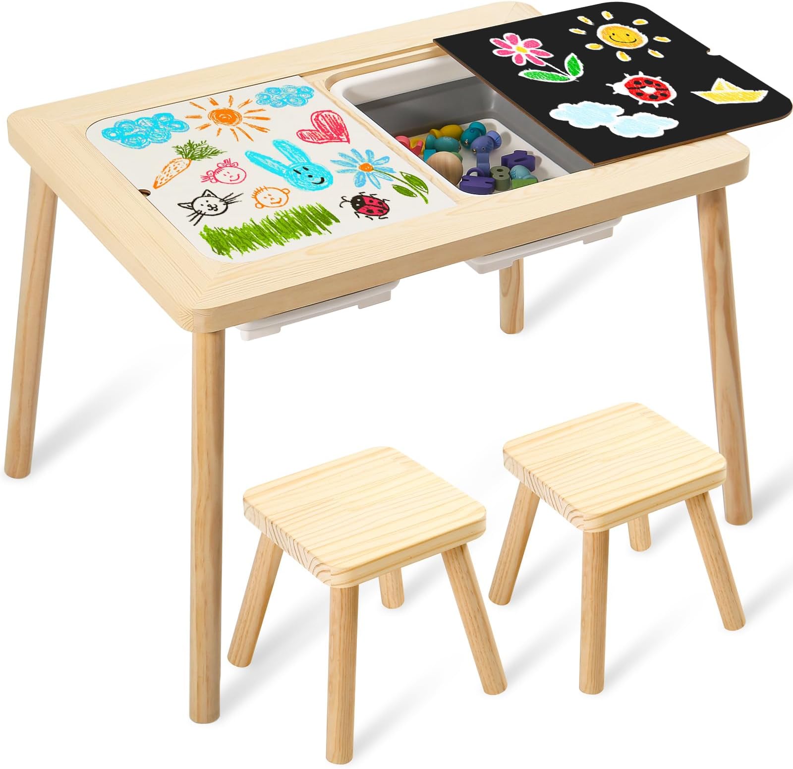 Amazon.com: Beright 5 in 1 Children's Table, Play Sand Indoor Sensory ...