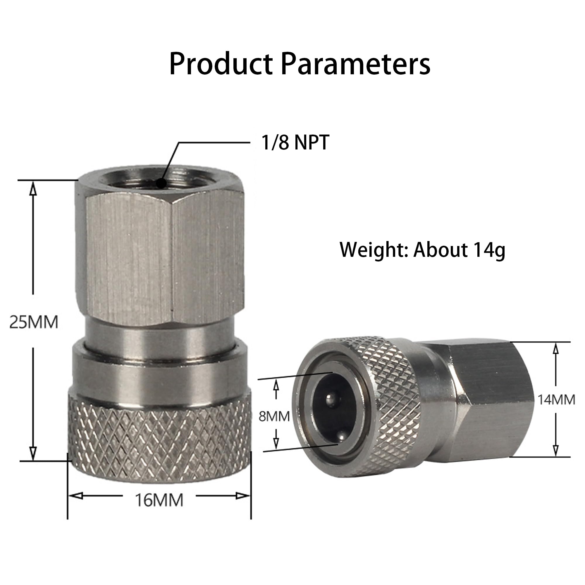 Snapklik.com : Paintball PCP Female Thread Stainless Steel Coupler HPA ...