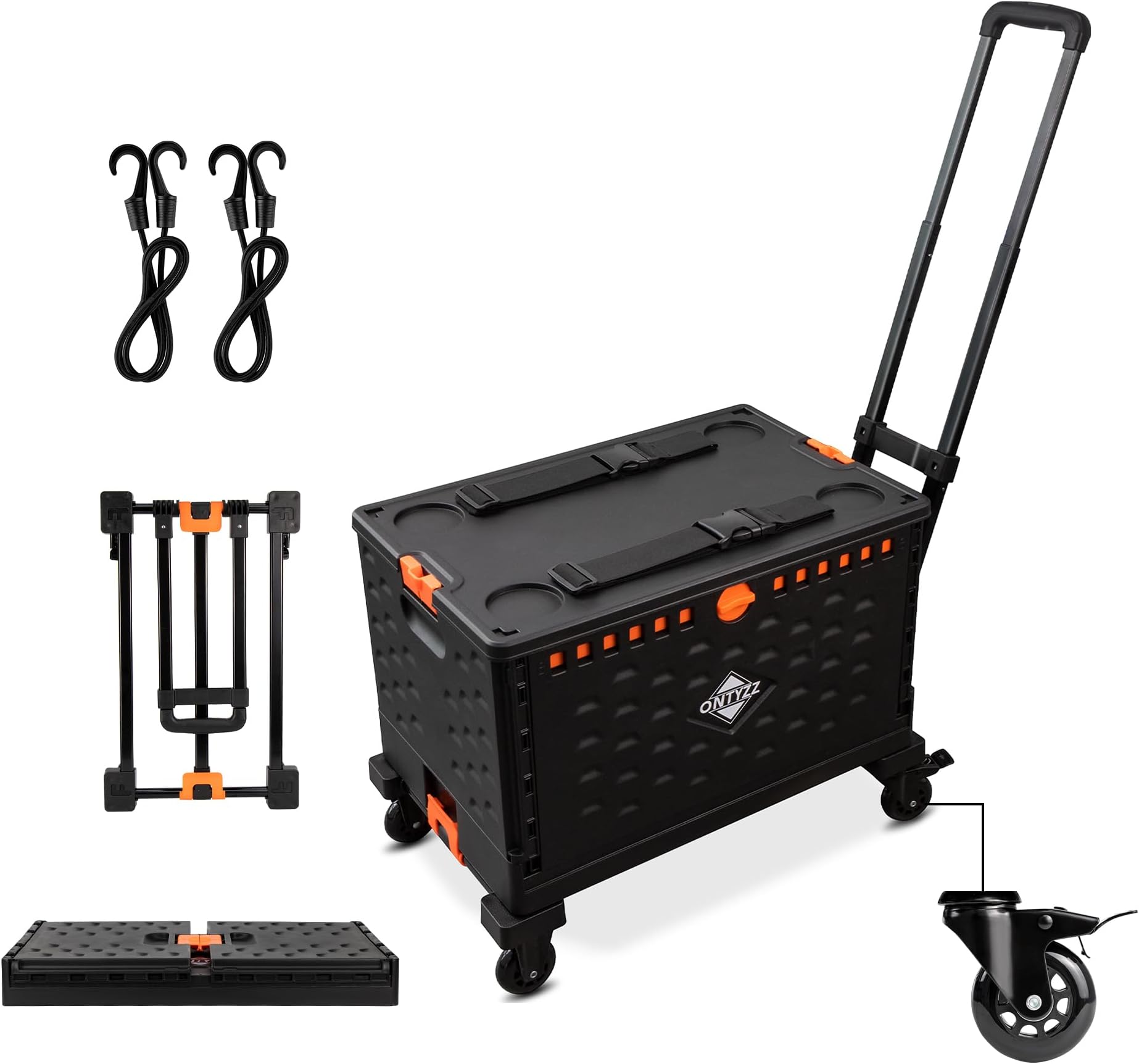 Shopping Trolley Foldable Utility Cart Wagon with One Separate Foldable ...