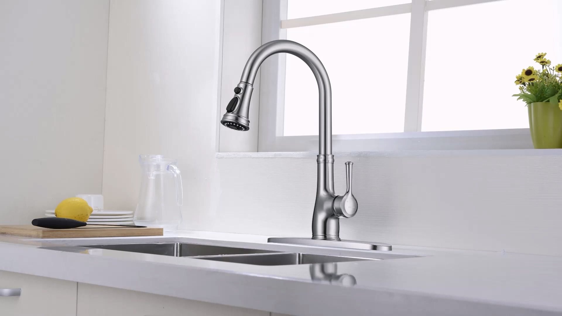 Snapklik.com : Kitchen Faucet-WEWE Single Handle Stainless Steel ...