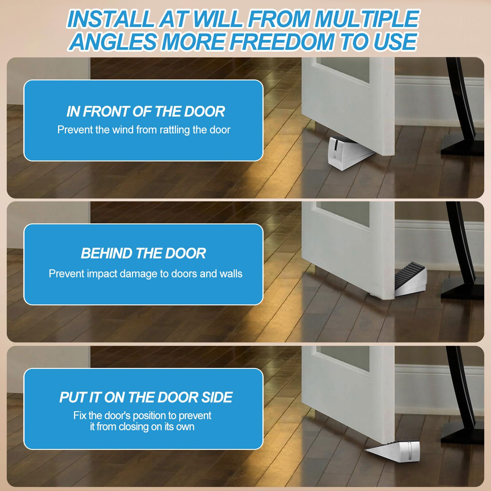 Strongest Large Door Stopper, Heavy Duty Door Stop Wedge Tall Door ...