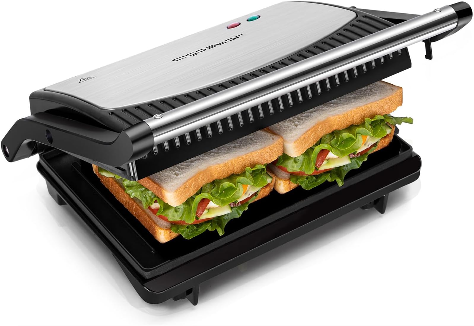 Amazon.com: Aigostar 3-in-1 Panini Press Grill with Non-stick Plates ...