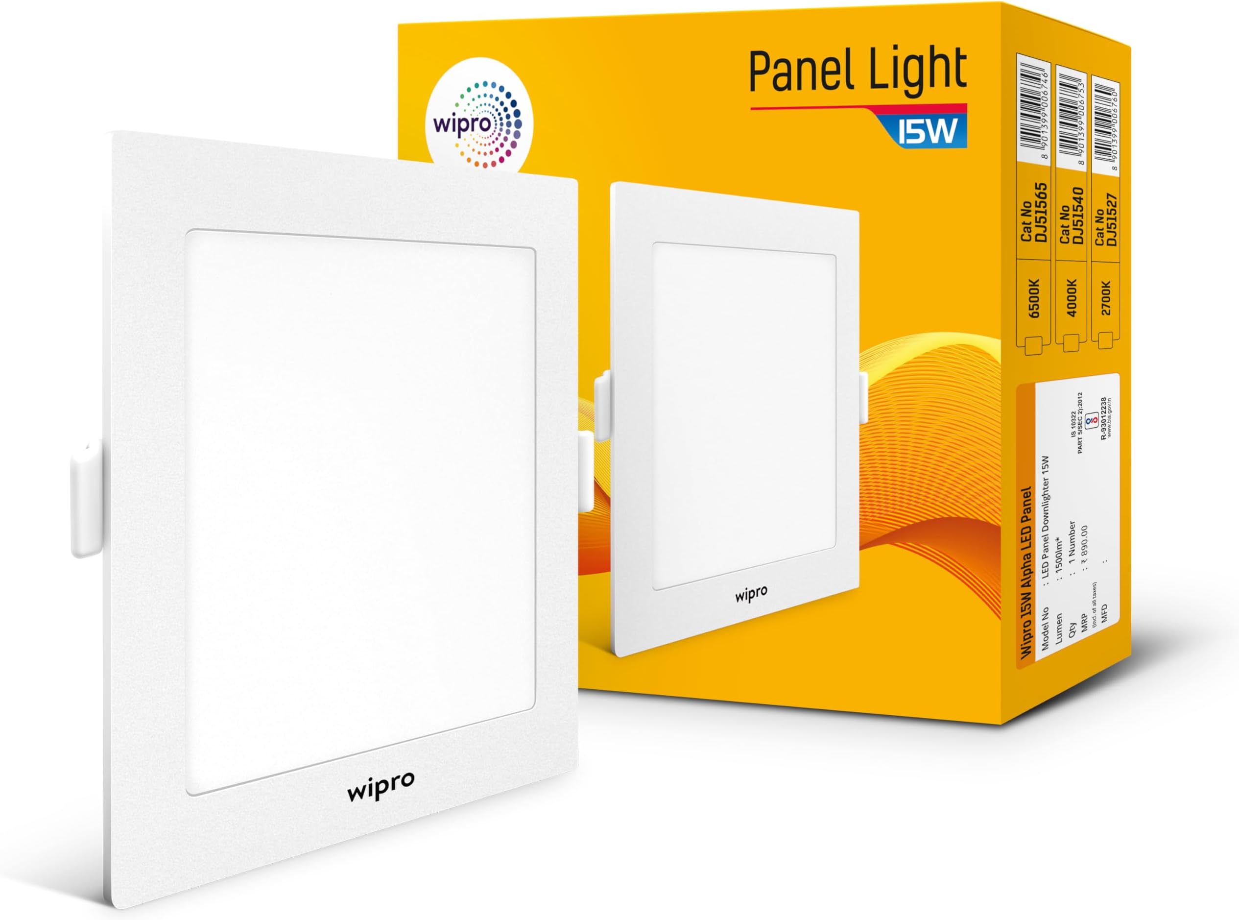 wipro Polycarbonate Garnet 12W Square Led Alpha Panel | Neutral White ...