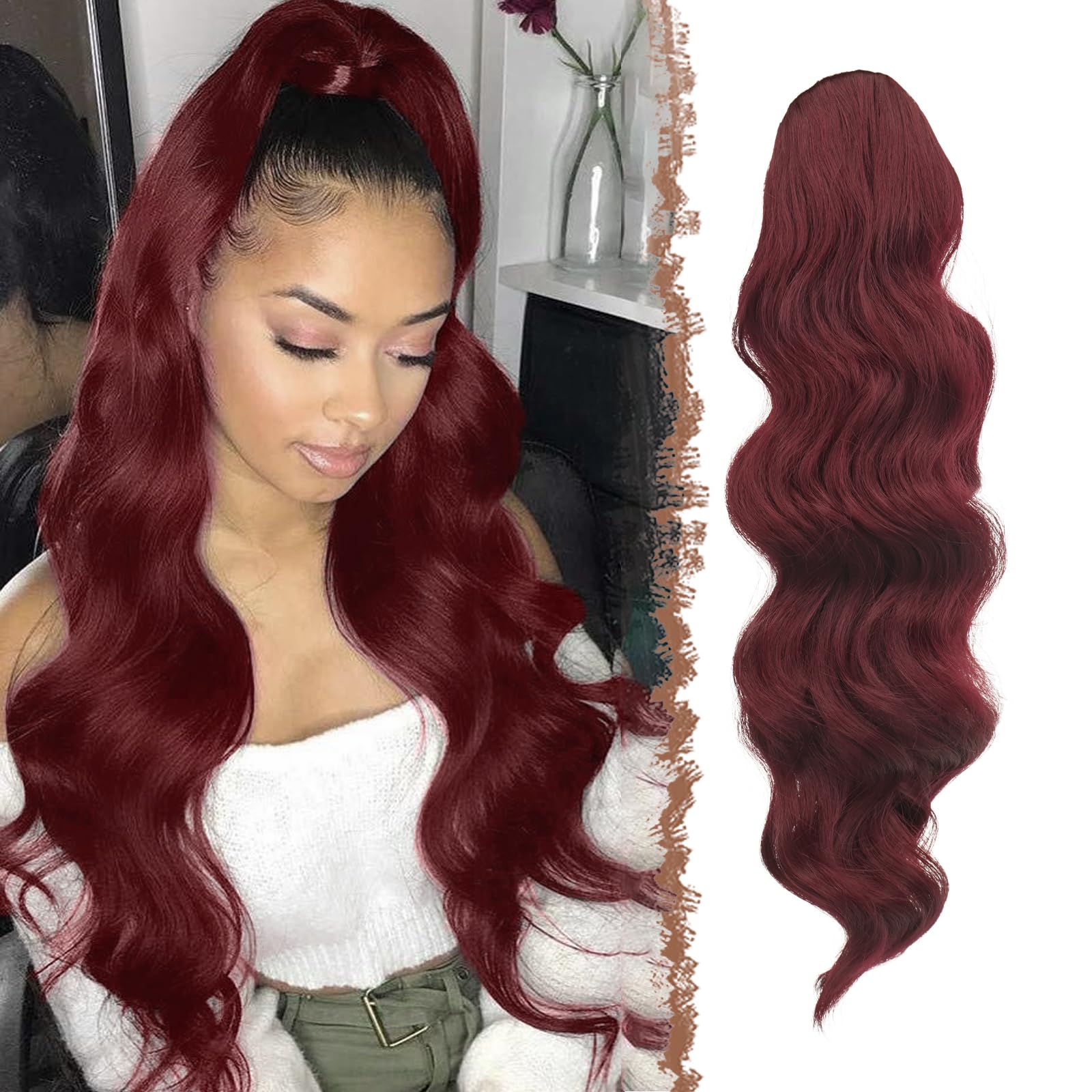 Red Curly Hair Pony Tail Red Hair Extensions Be Luxury With Stranded