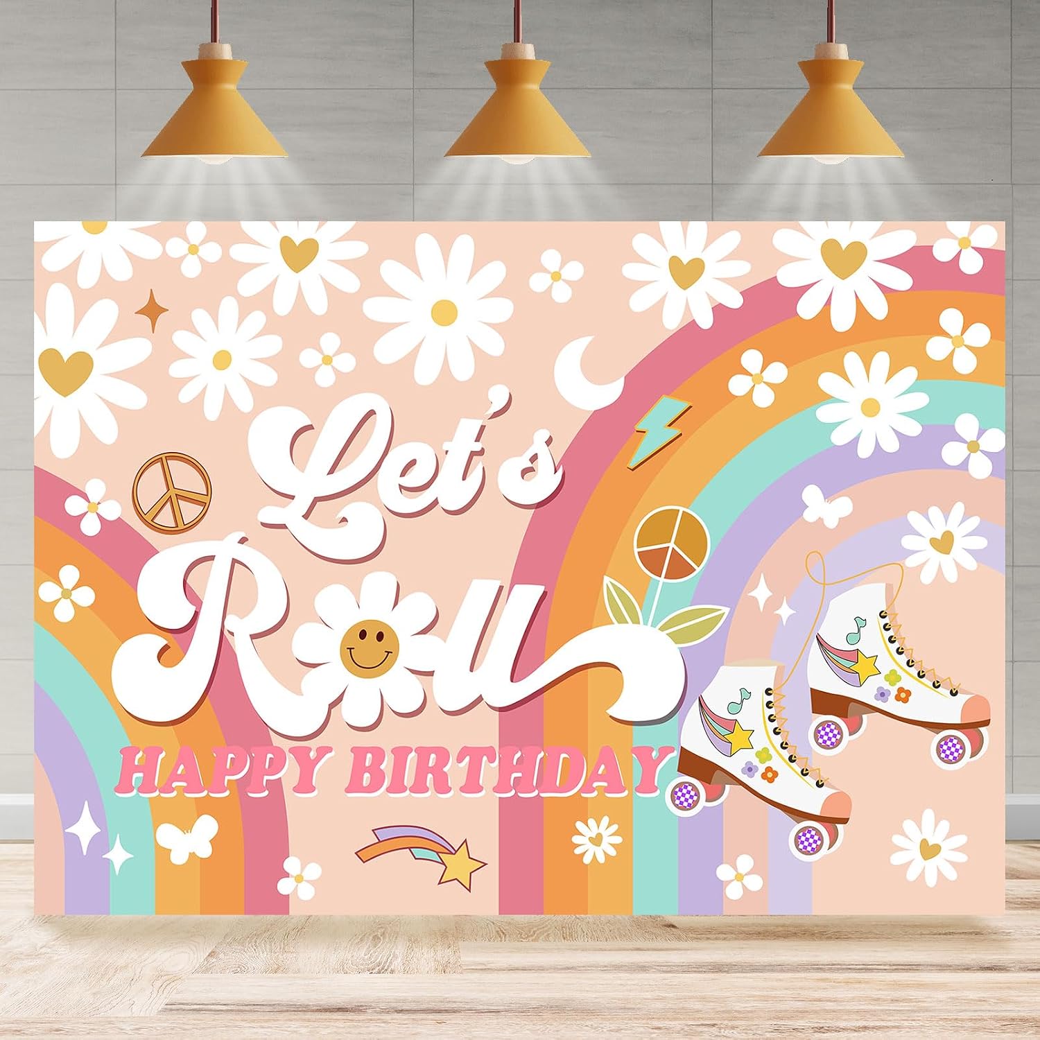 Amazon.com : Rsuuinu Let's Roll Backdrop for Girls Happy Birthday ...