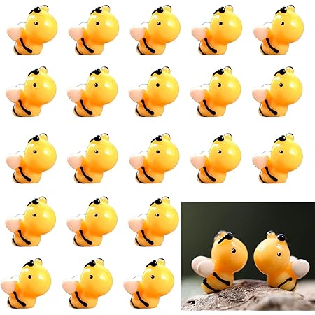 Amazon.com: titihuirie 50PCS Micro Landscape Bee Mini Resin Bee ...