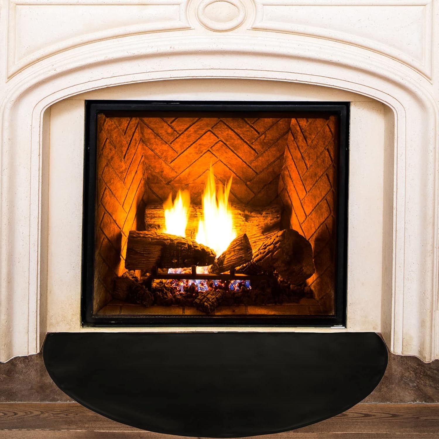Amazon.com: Fireproof Fireplace Mat Half Round Hearth Area Rug Fire ...
