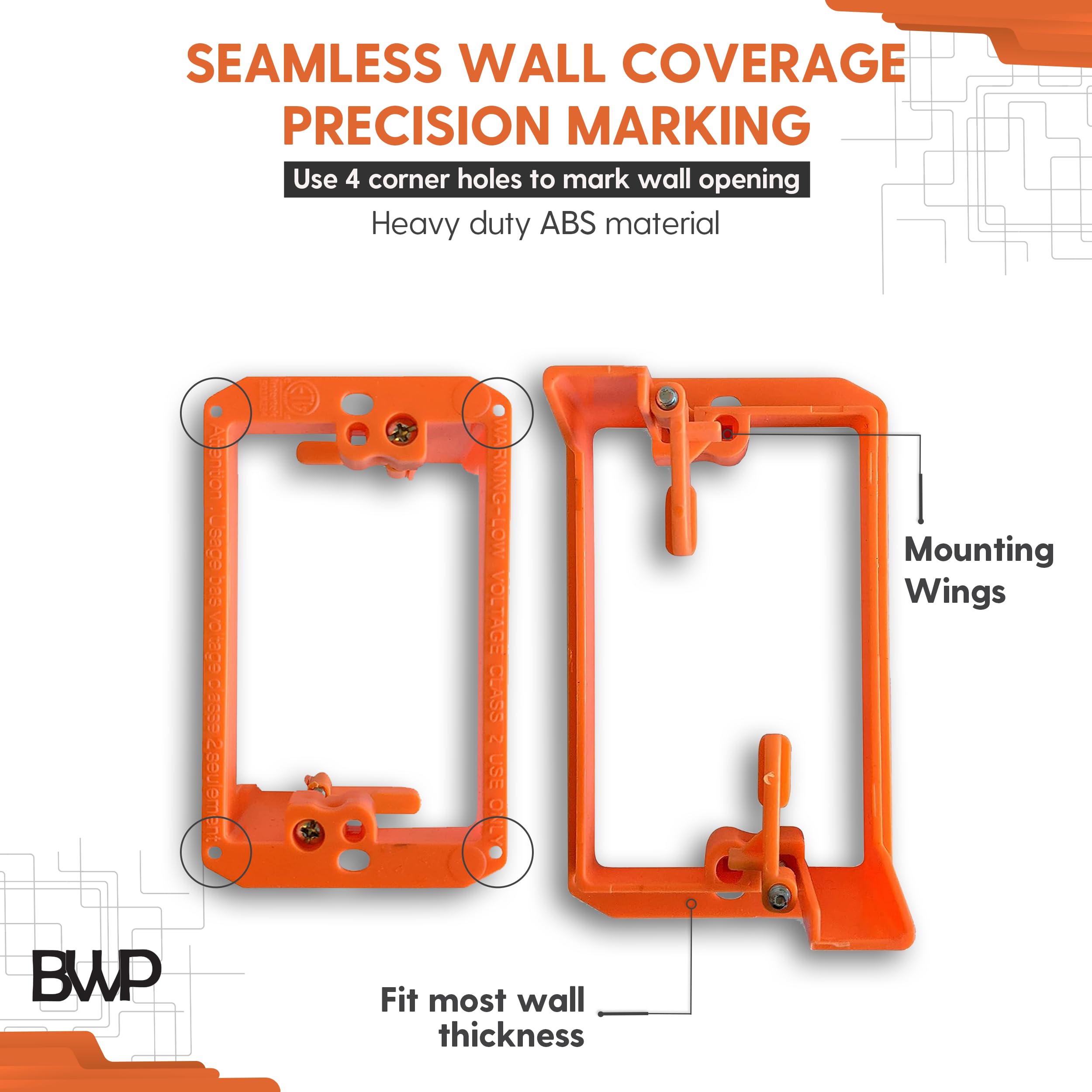 Snapklik.com : 5 Pack Low Voltage Mounting Brackets 1 Gang For Drywall ...