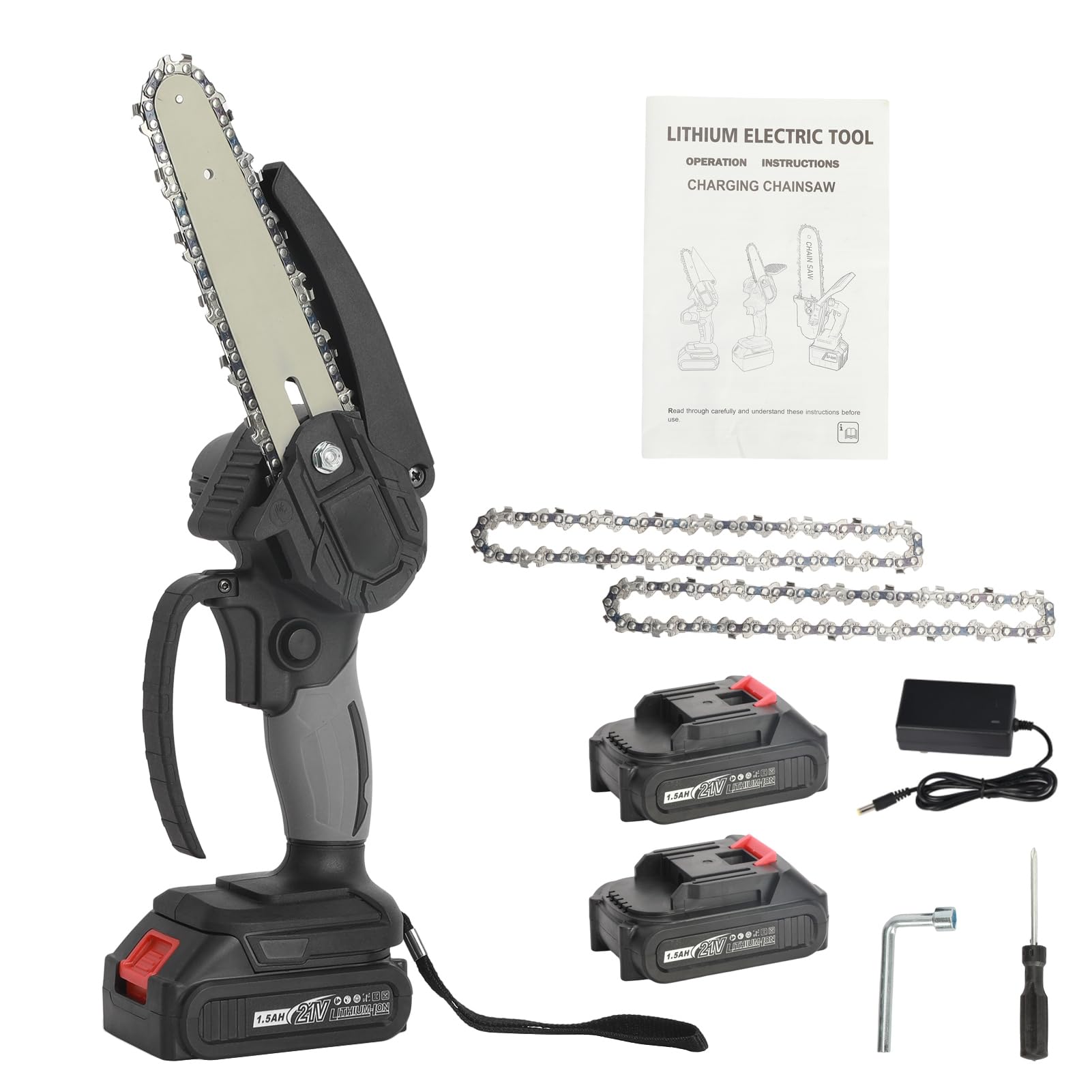 Luojuny Mini Chainsaw, 6 Inch Cordless Electric Chainsaw Battery ...