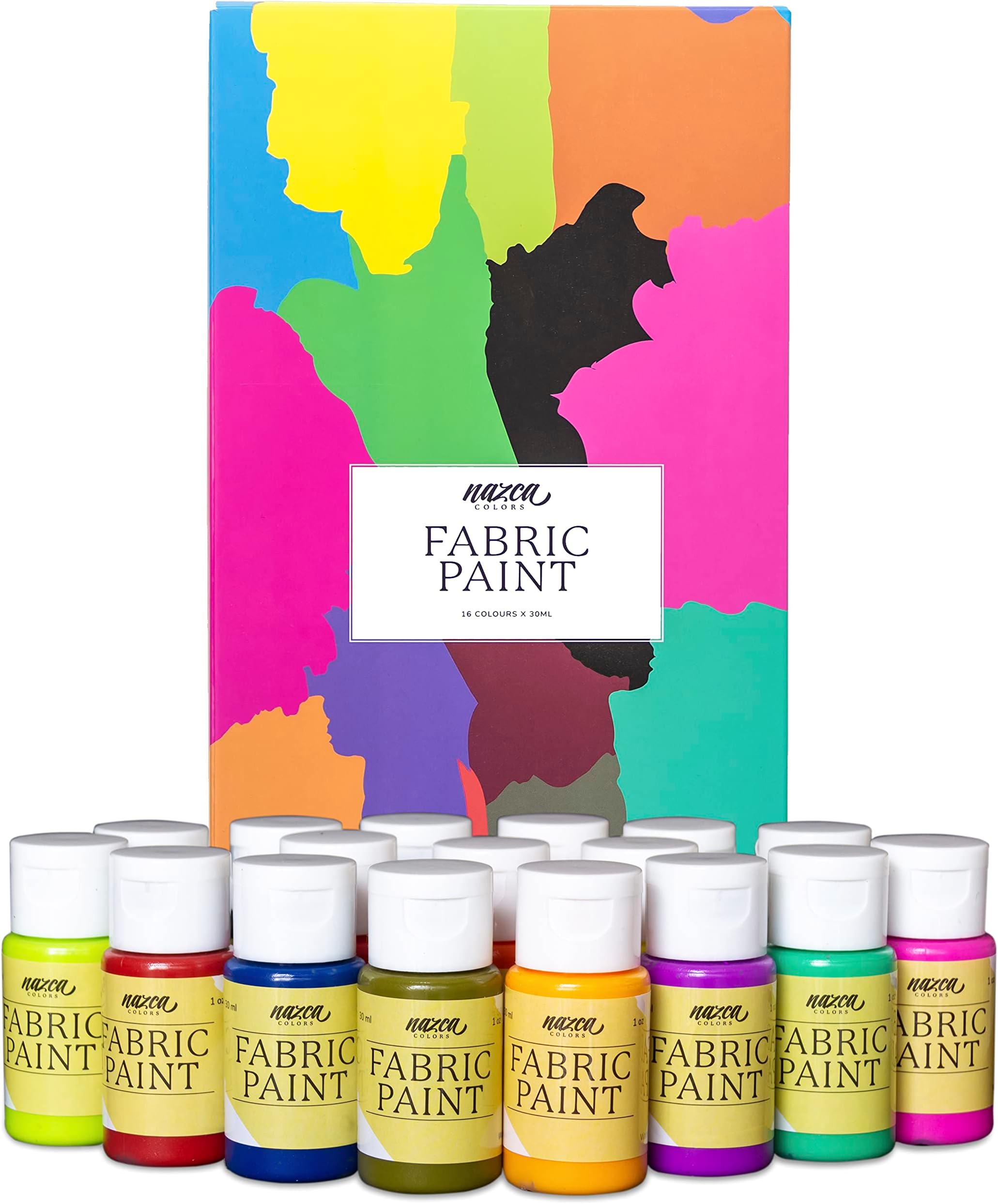 Nazca Colors Permanent Fabric Paint Set – 8 Colours x 30ml – Washproof ...