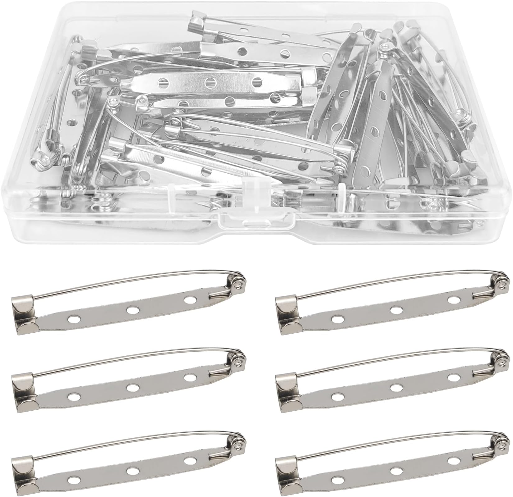 Amazon.com: Bulk 50 Pack - Premium Safety Bar Pins with Adhesive Sticky ...