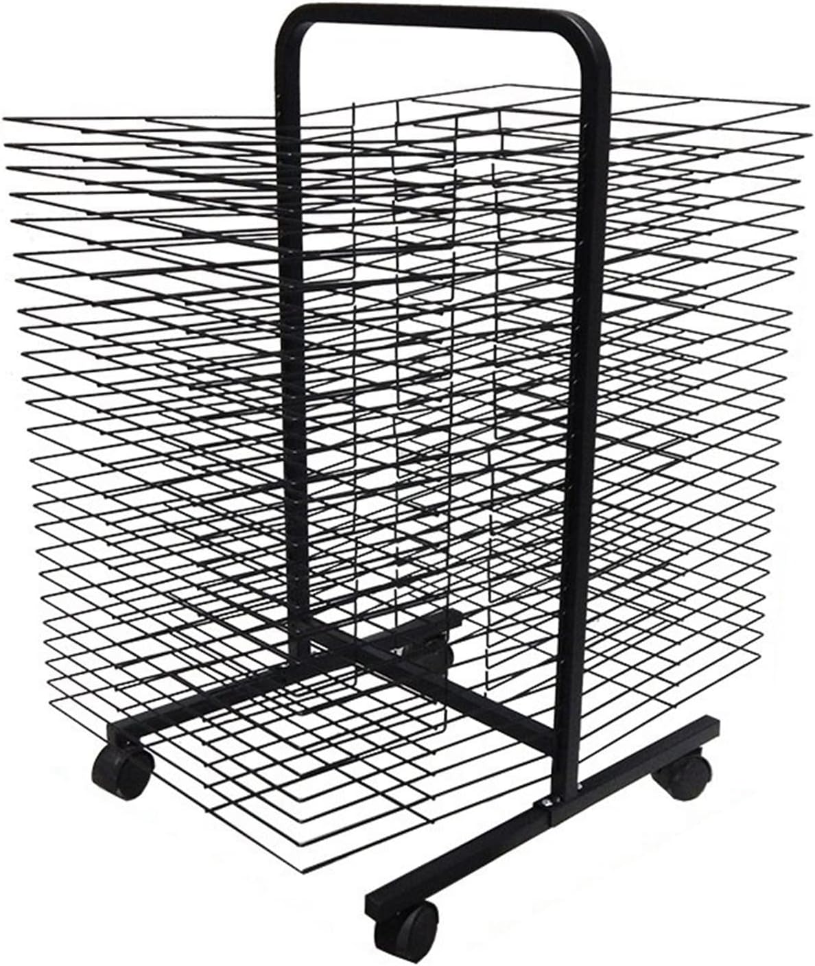 Amazon.com: Mobile Art Drying Rack - 50 Shelves, 4 Casters, Black Metal ...
