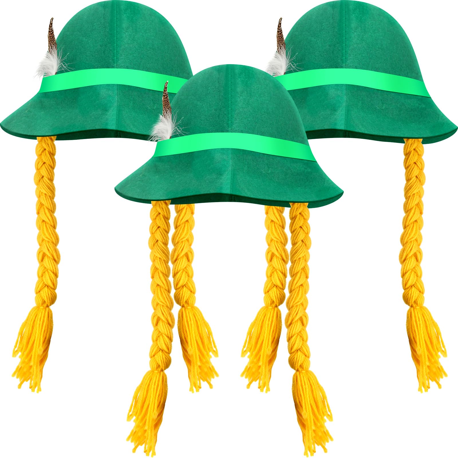 Amazon.com: Suhine 3 Pcs Oktoberfest Hat with Braids Soft Bavarian ...