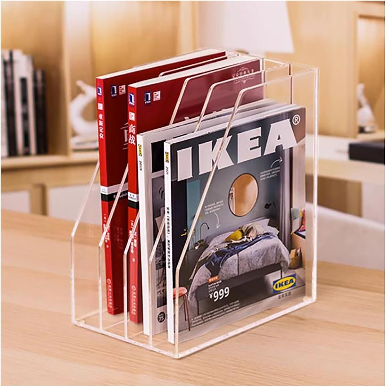 Amazon.com: Slots Acrylic Magazine Holder, Desktop File Sorter ...