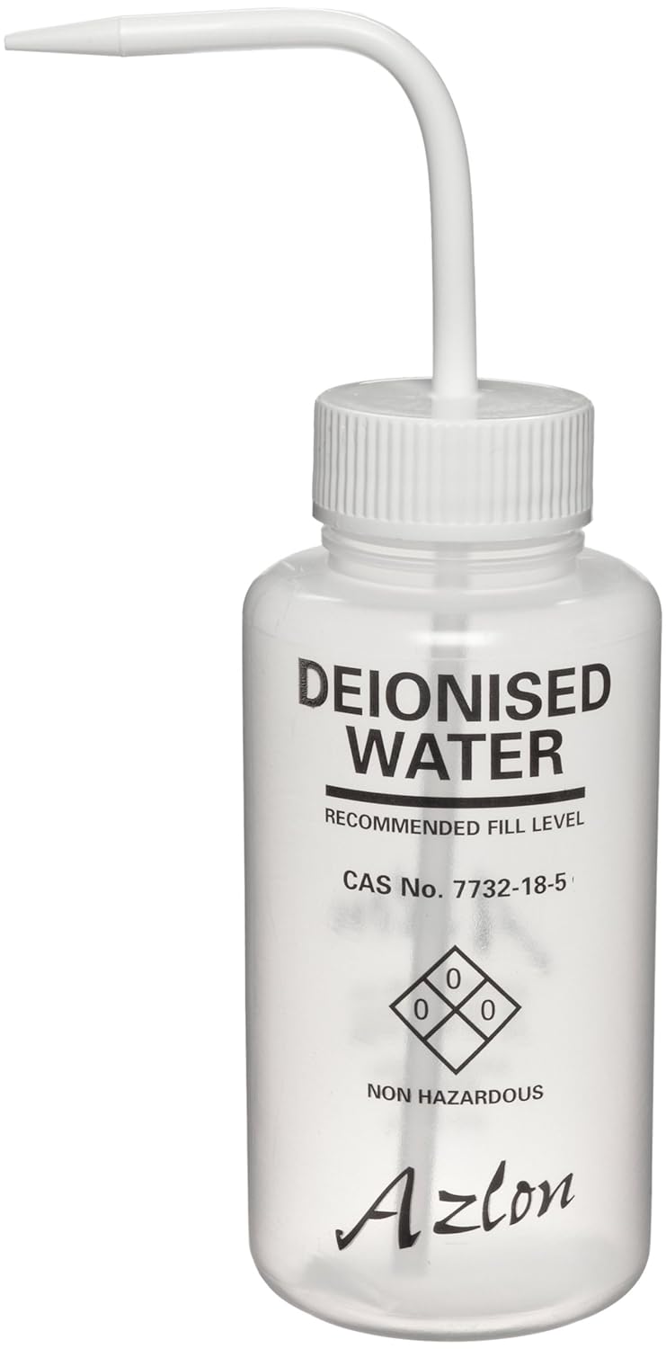 Azlon Wash Bottle, with Label Marked for Deionized Water: Science Lab ...