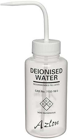 Azlon Wash Bottle, with Label Marked for Deionized Water: Science Lab ...