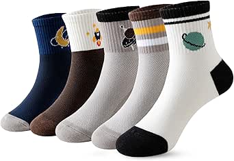 Amazon.com: Caudblor 5PC Space Socks For Boys : Clothing, Shoes & Jewelry
