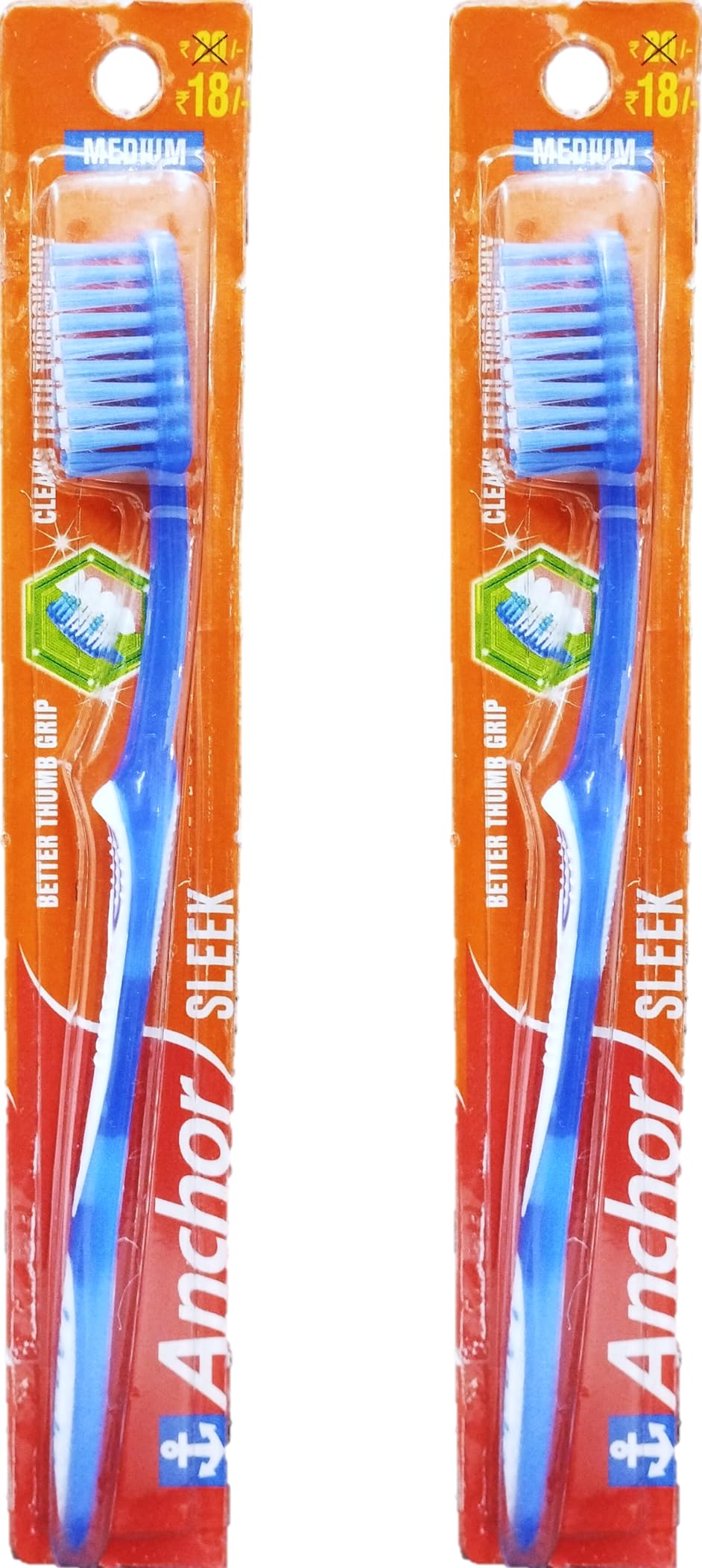 Buy Anchor Sleek Medium Toothbrush (Pack Of 2) - HUMARABAZAR Online at ...