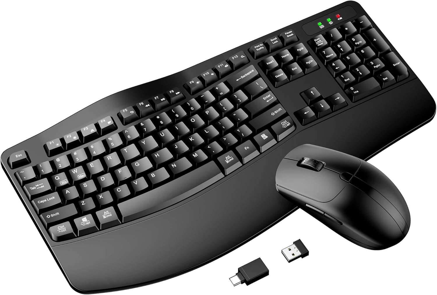 Amazon.com: Teclado y mouse inalámbricos, teclado ergonómico inalámbrico y mouse con ...