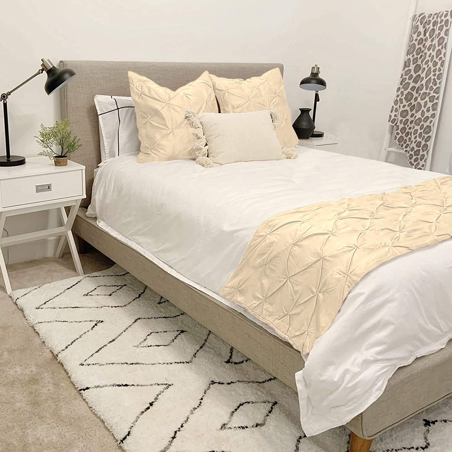 Amazon.com: ABP COLLECTION Bed Runner Set - 100% Pure Cotton 800 Thread ...