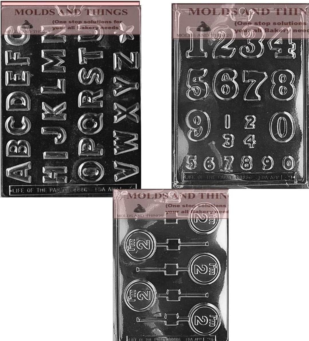 Amazon.com: Alphabet (A-Z) Numbers and Letters Chocolate Candy Mold ...